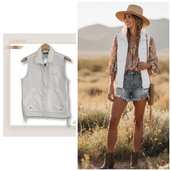 Columbia | Jackets & Coats | Columbia Womens Medium White Zipper ...